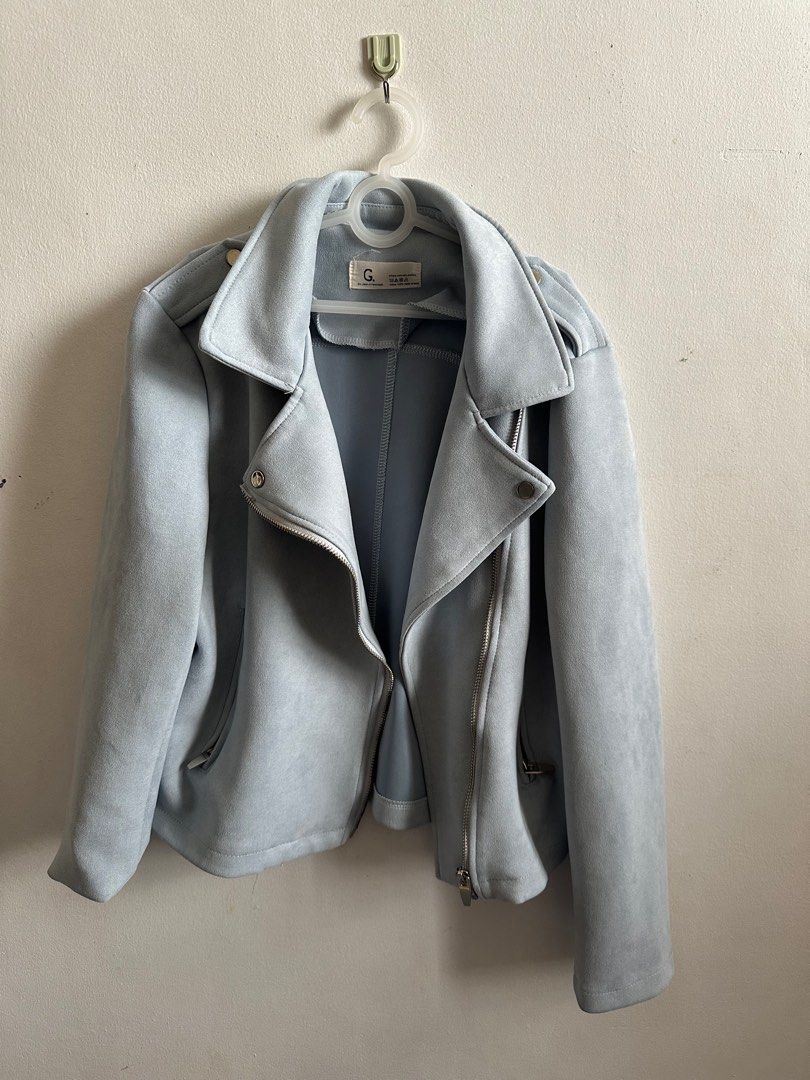 Pastel Blue Jacket, Women's Fashion, Coats, Jackets and Outerwear on ...
