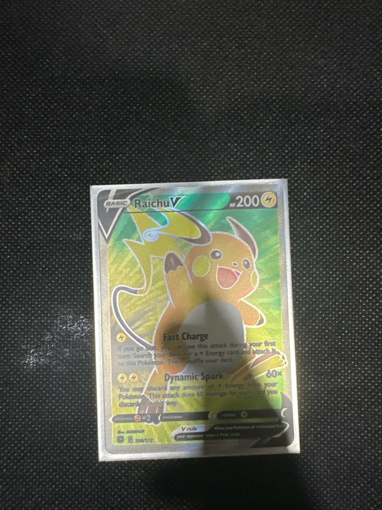 Pokemon Raichu v Full Art, Hobbies & Toys, Toys & Games on Carousell