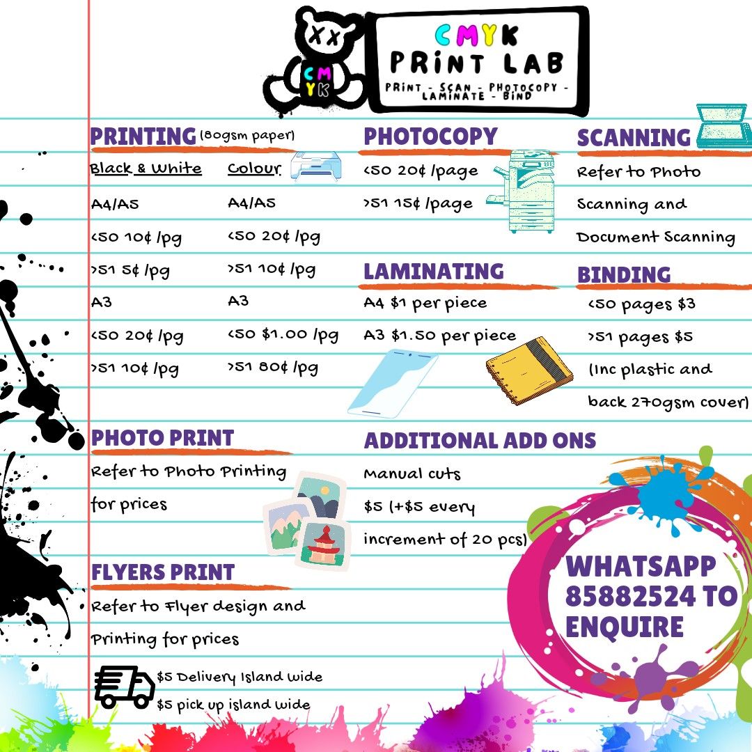 Print, Scan, Photocopy, Binding, Laminate, Photo prints, Flyers Print ...