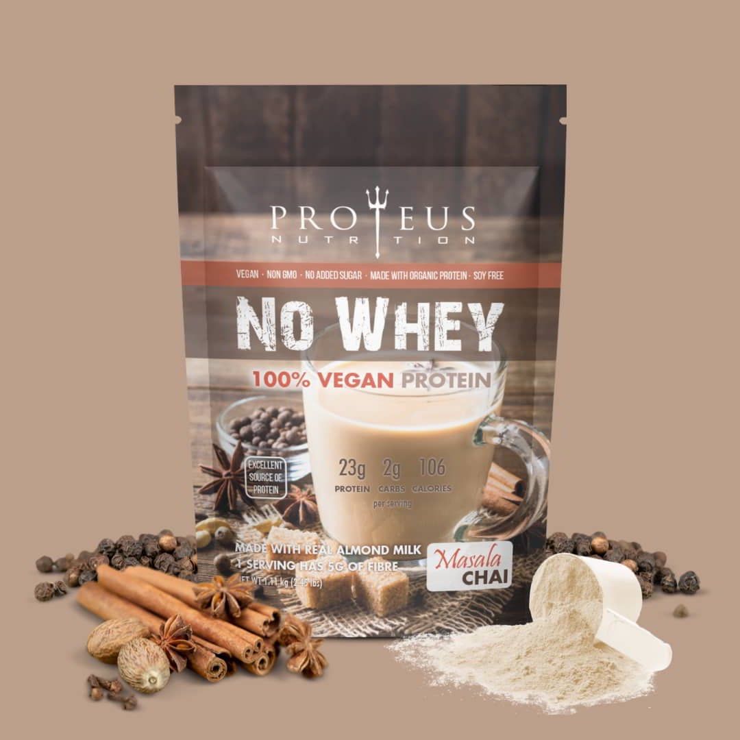 Proteus Nutrition NO-WHEY Vegan Protein (Dark Chocolate / Masala Chai ...