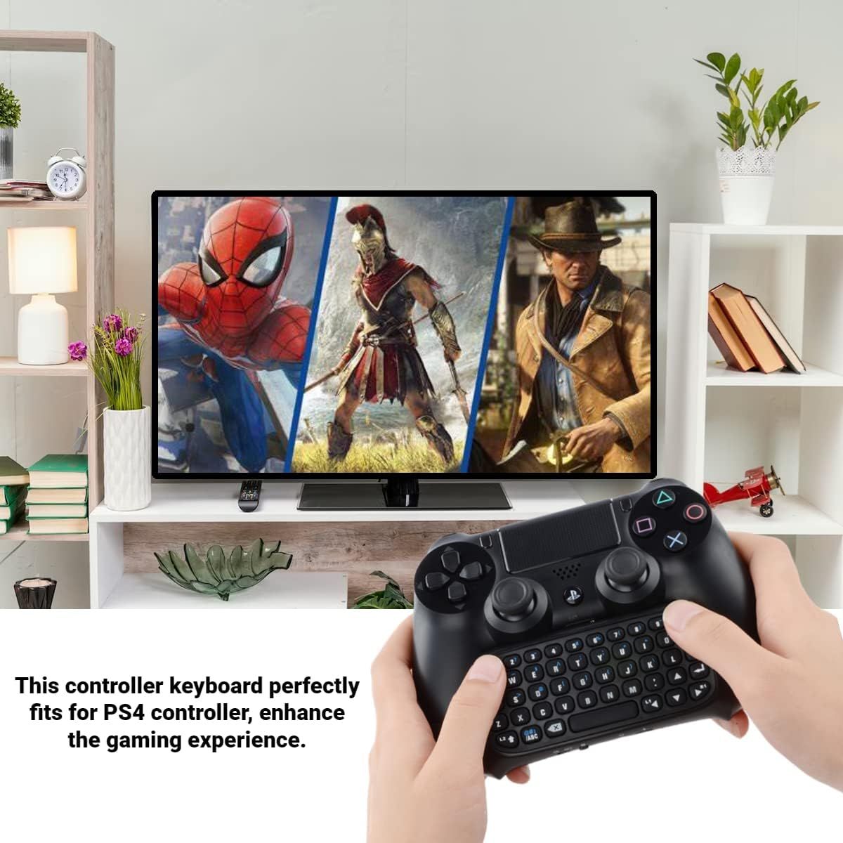 PS4 Controller Keyboard, Wireless Bluetooth Keypad Mini Chatpad ...