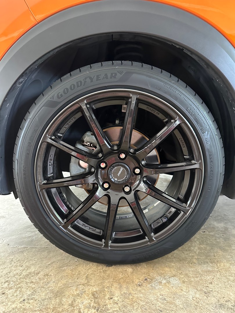 Rays 57 Transcend Dark Gunmetal 18 inch rims, Car Accessories, Tyres & Rims on Carousell