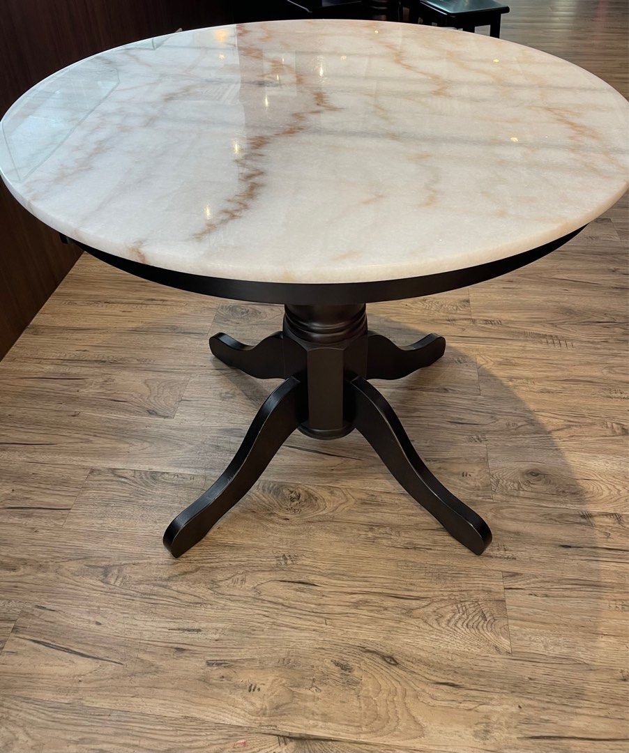 Round Dining marble Table, Furniture & Home Living, Furniture, Tables ...