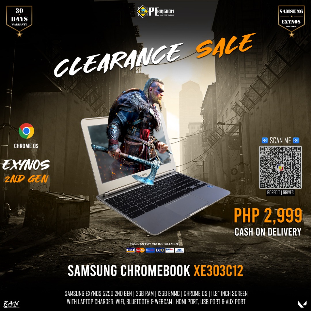 SAMSUNG CHROMEBOOK EXYNOS 5250 2ND GEN 2GB RAM 12GB EMMC W/ CHARGER ...