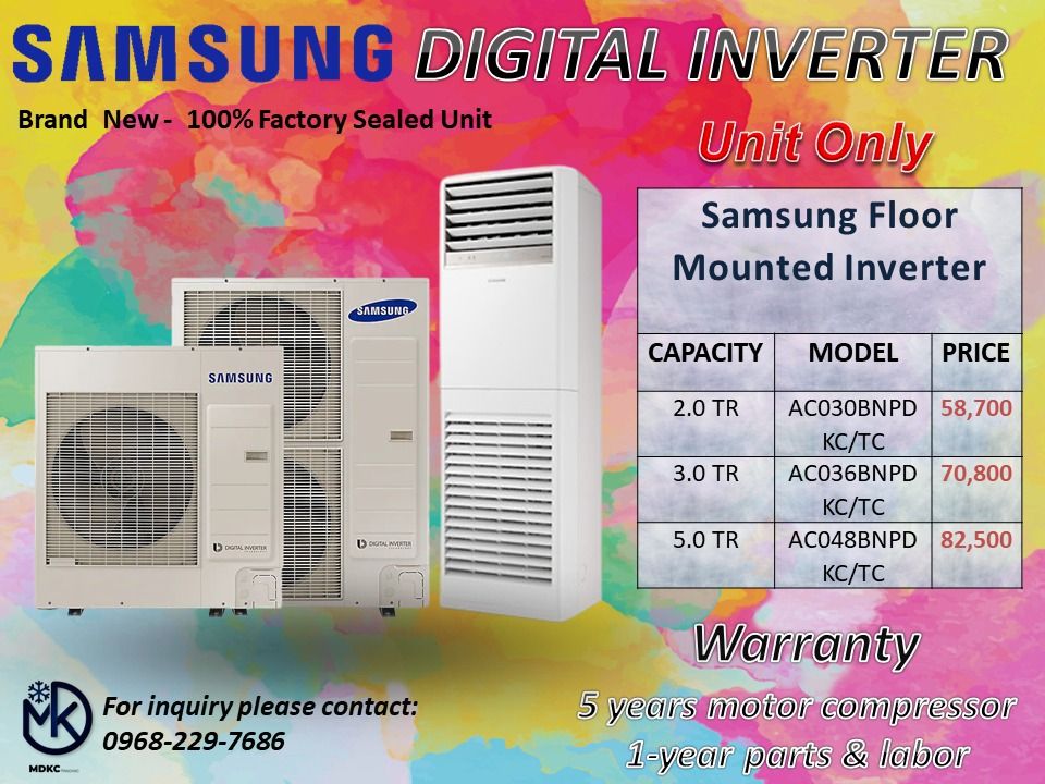 SAMSUNG FLOOR MOUNTED AIRCON INVERTER 2.0 TR 3.0 TR 5.0 TR SALE!!, TV ...
