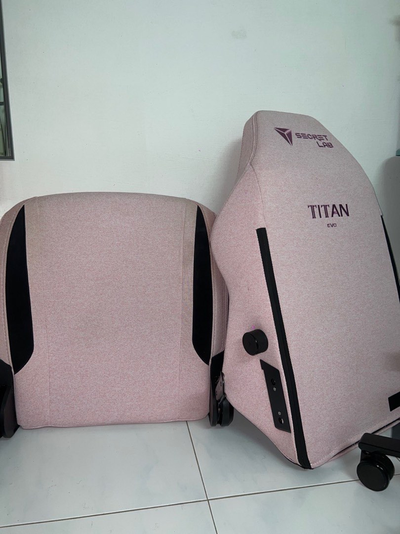 Secretlab Titan Evo Plush Pink Gaming Chair w Head Pillow, Furniture ...