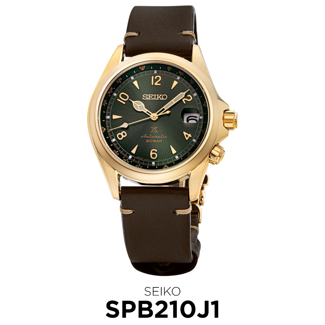 Seiko Prospex Green Dial Gold Alpinist Automatic Watch SPB210 SPB210J1 ...