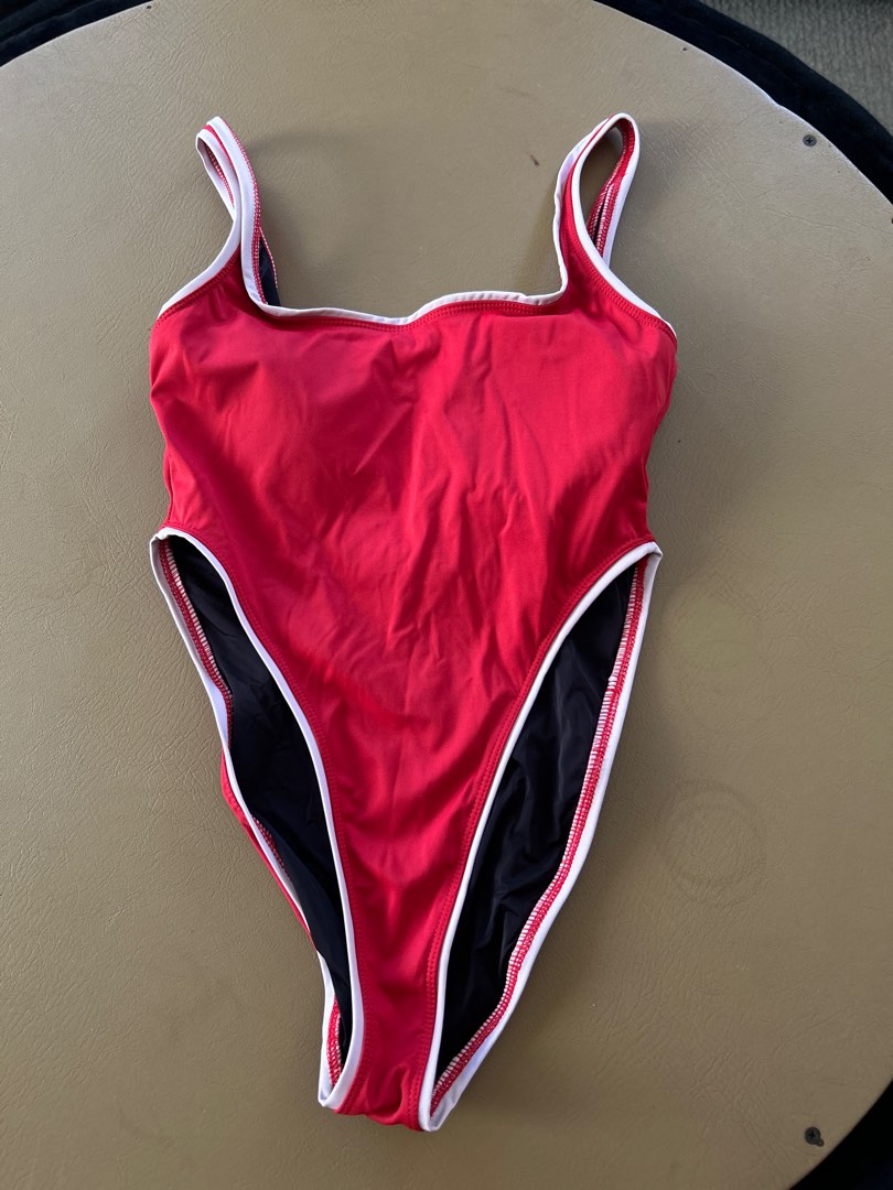 Sew Local red low back cheekiest Swim one piece, Women's Fashion ...