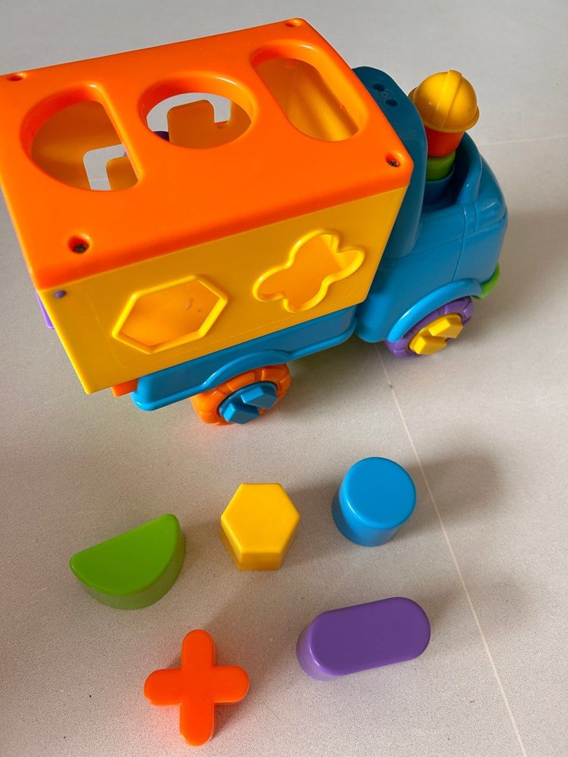 Shape sorting truck toy car, Babies & Kids, Infant Playtime on Carousell