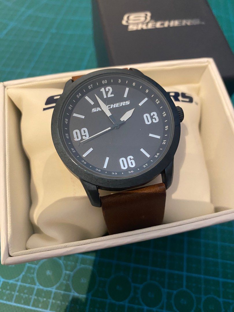 Skechers Watch | Brown Leather Strap, Men's Fashion, Watches ...