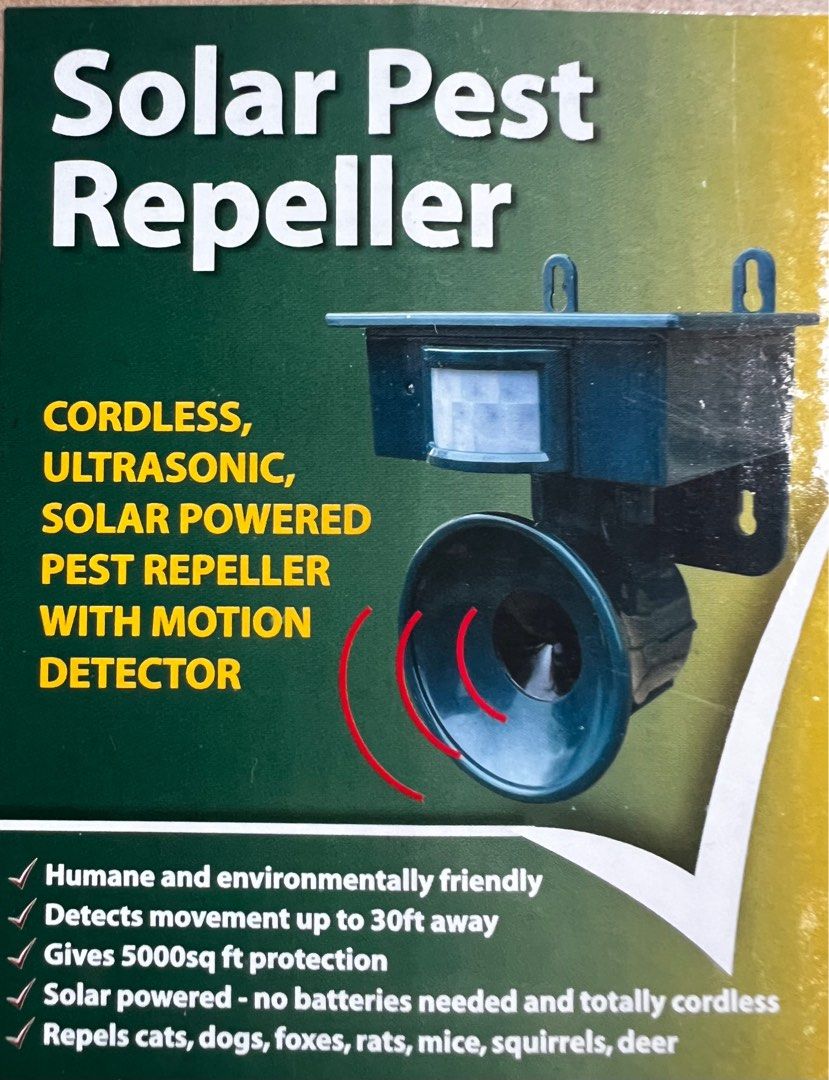 Solar Pest Repeller with Motion Detector, Furniture & Home Living ...