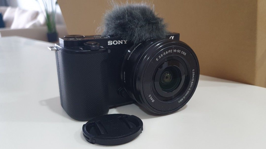 Sony ZV-E10 with mic windscreen cover, Photography, Cameras on Carousell