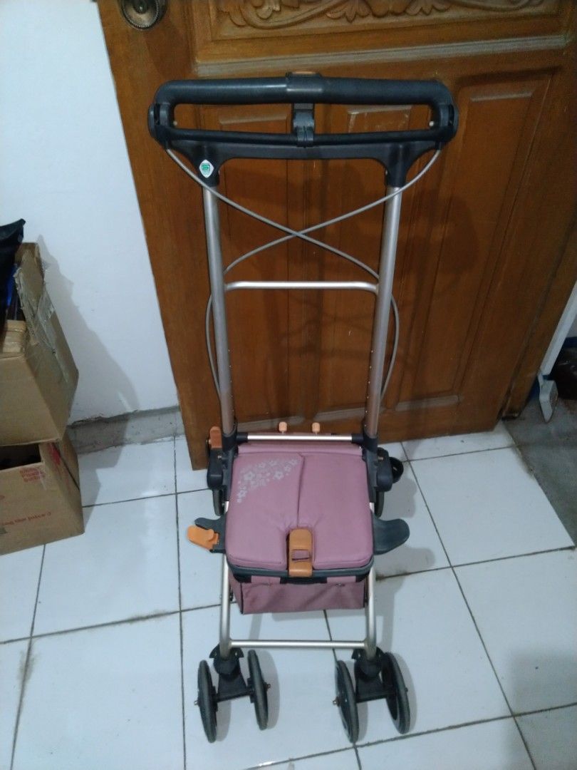 Tacaof Elderly Walker Assist Market 4 Wheel Trolley Stroller Chair ...