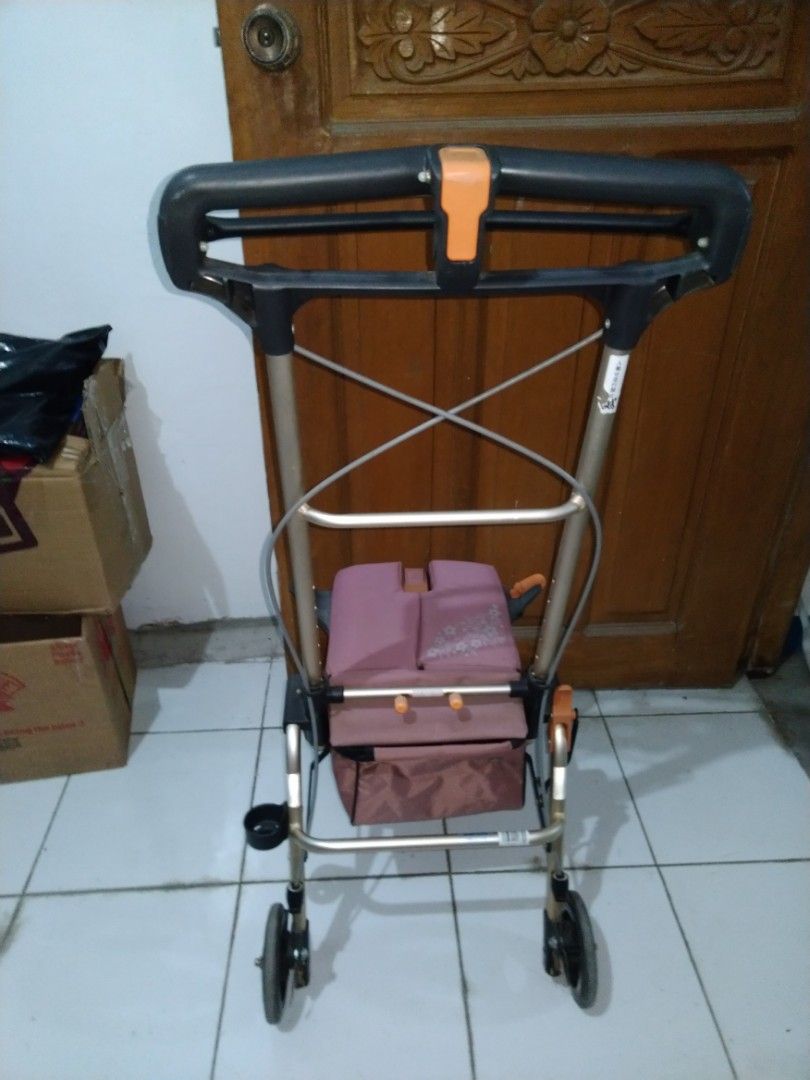 Tacaof Elderly Walker Assist Market 4 Wheel Trolley Stroller Chair ...