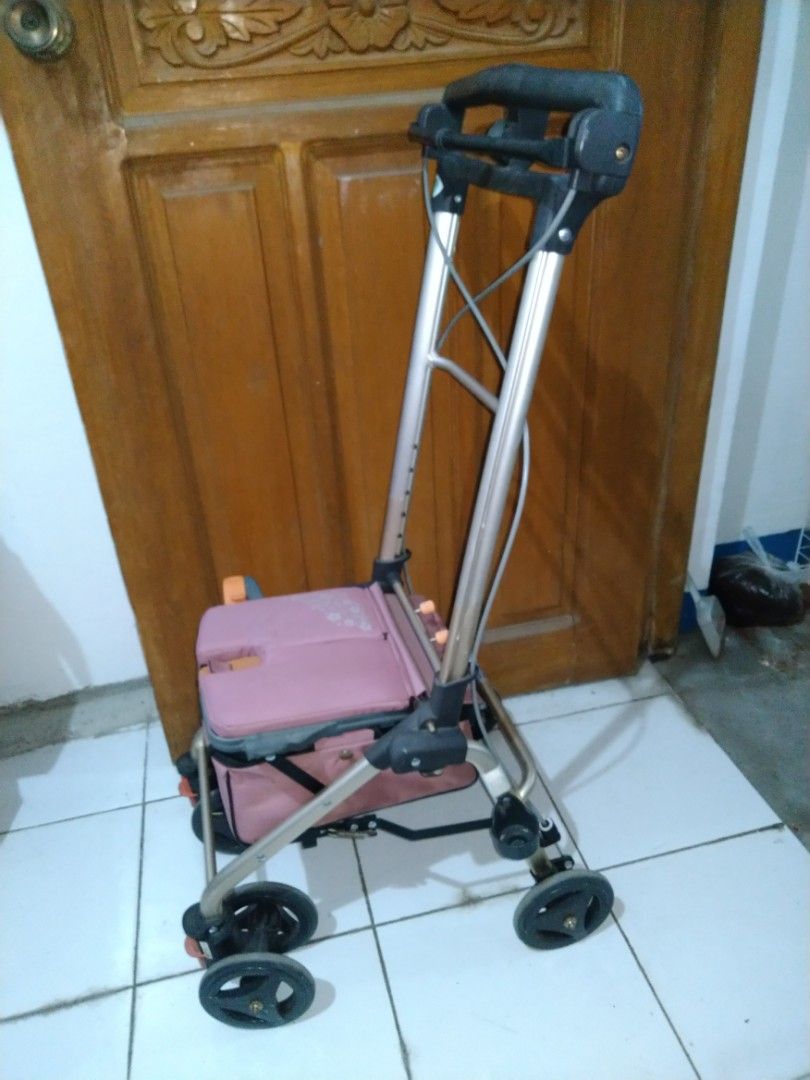 Tacaof Elderly Walker Assist Market 4 Wheel Trolley Stroller Chair ...