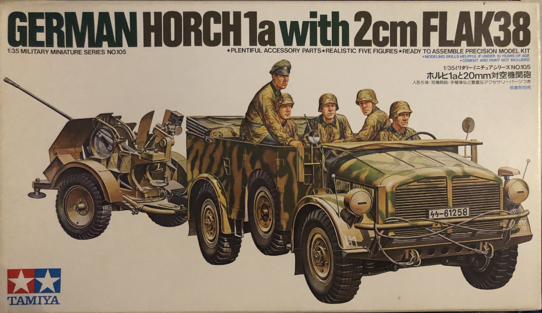 Tamiya 田宮 1/35 German Horch 1a with 2cm FLAK 38, 興趣及遊戲, 收藏品及紀念品, 明星周邊 ...