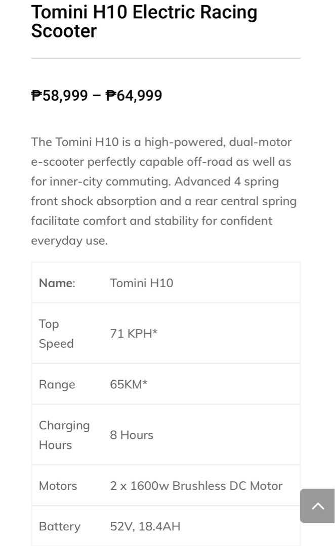 TOMINI H10 E Scooter, Sports Equipment, Sports & Games, Skates ...