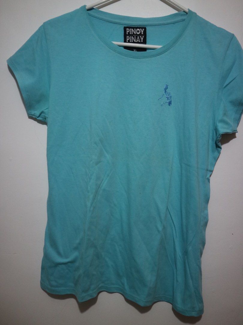 Torquise blue tshirt Pinoy Ako brand, Women's Fashion, Tops, Shirts on ...