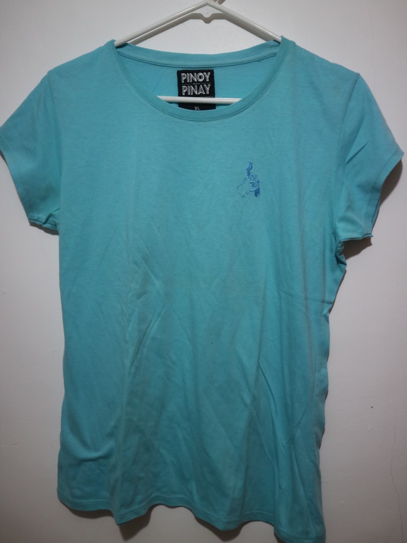 Torquise blue tshirt Pinoy Ako brand, Women's Fashion, Tops, Shirts on ...
