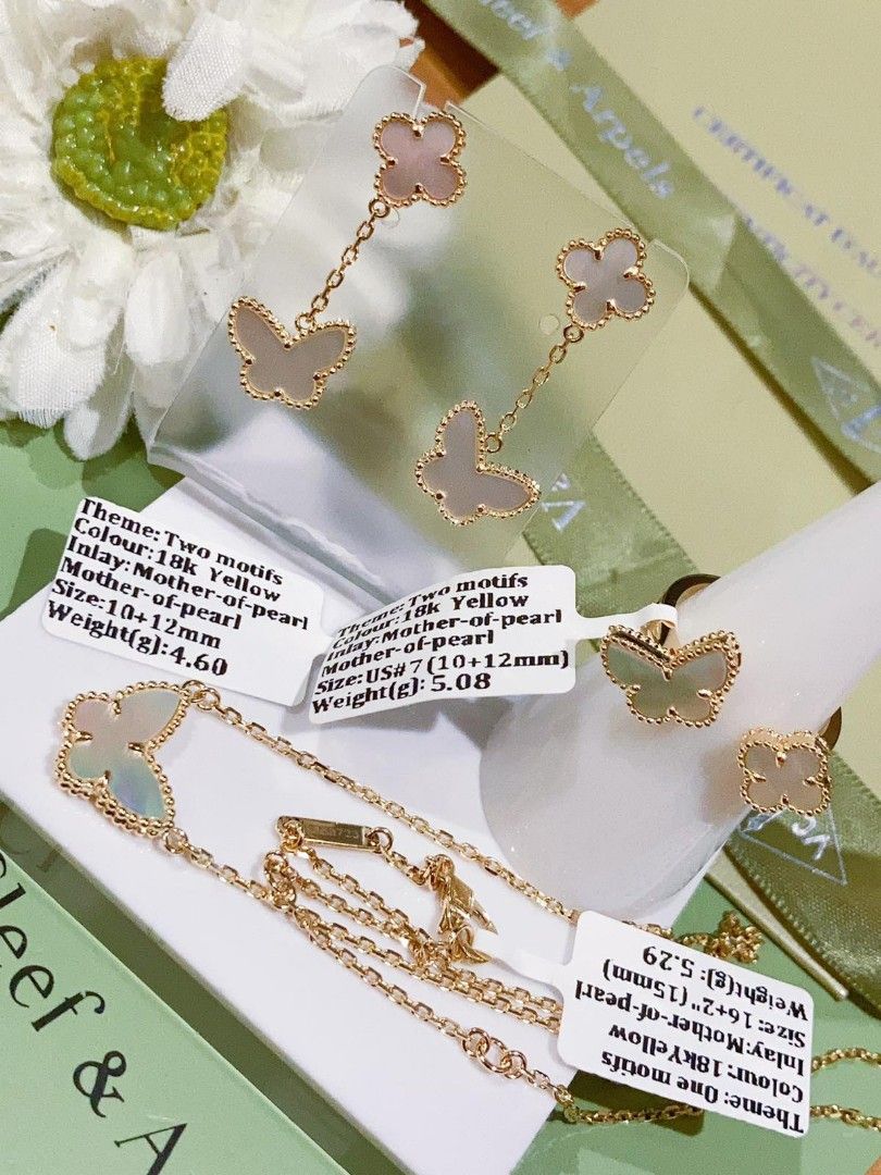 Vca butterfly Set 18k gold, Women's Fashion, Jewelry & Organizers ...