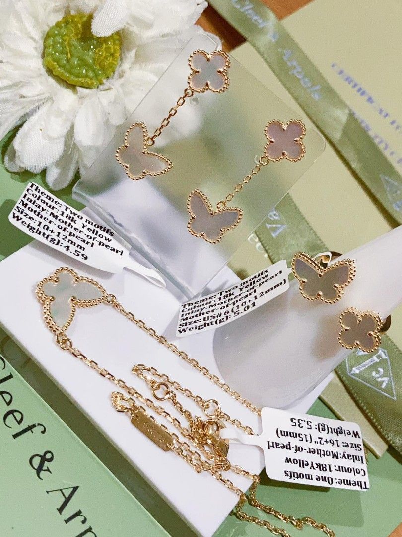 Vca butterfly Set 18k gold, Women's Fashion, Jewelry & Organizers ...