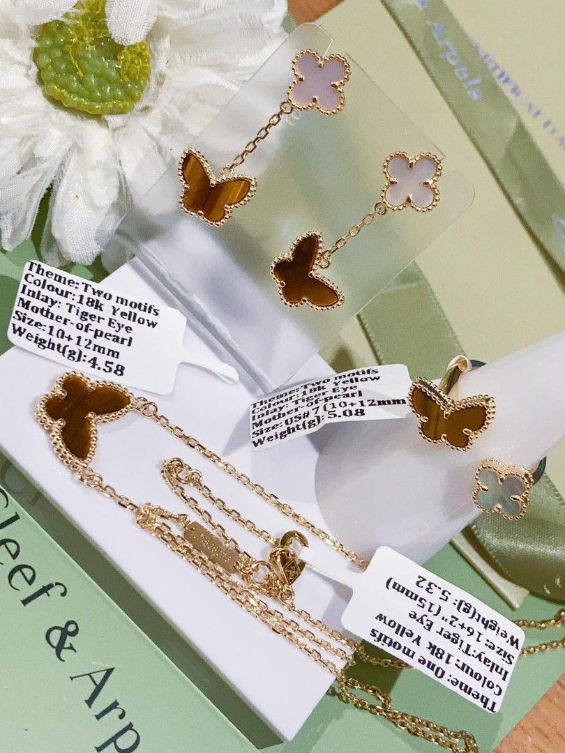 Vca butterfly Set 18k gold, Women's Fashion, Jewelry & Organizers ...