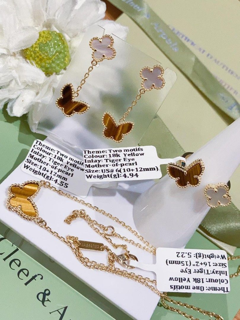 Vca butterfly Set 18k gold, Women's Fashion, Jewelry & Organizers ...