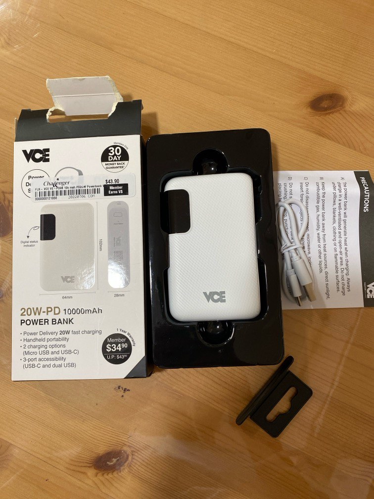 VCE 20W-PD 10,000mAh Power Bank, Computers & Tech, Parts & Accessories ...