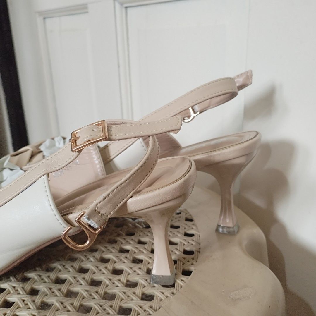 VDEN Apricot Stiletto Mule Heels with box+shoebags, Women's Fashion ...