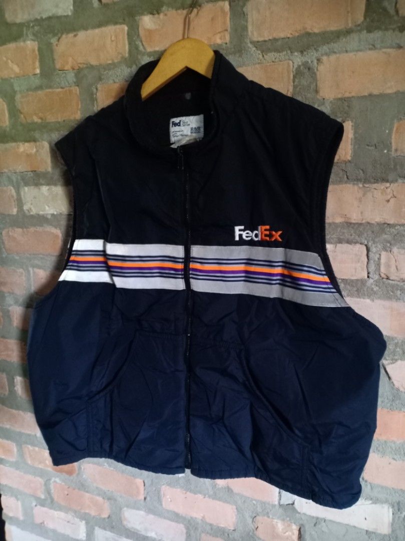 Vintage FedEx Stan Herman Reversible Vest, Fesyen Pria, Pakaian ...