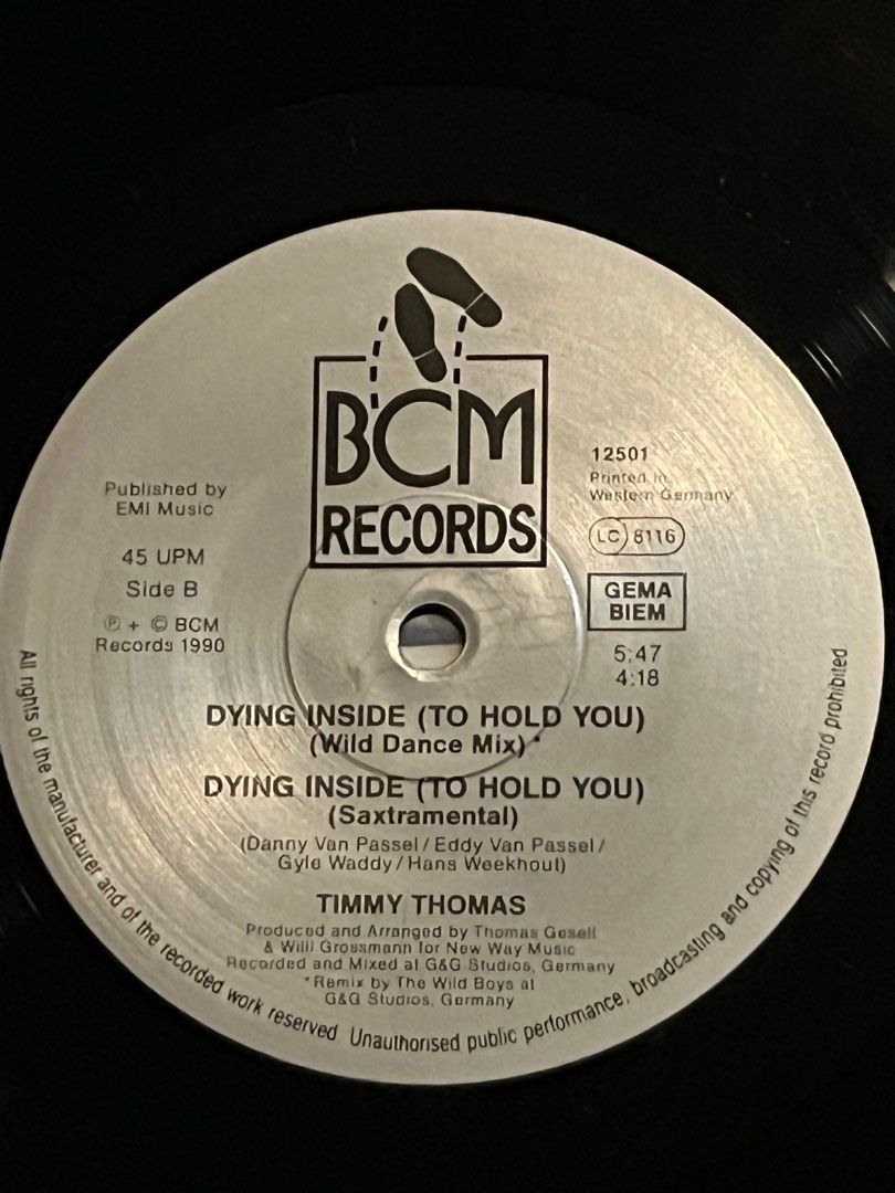 Vinyl Record - Timmy Thomas - Dying Inside To Hold You, Hobbies & Toys ...