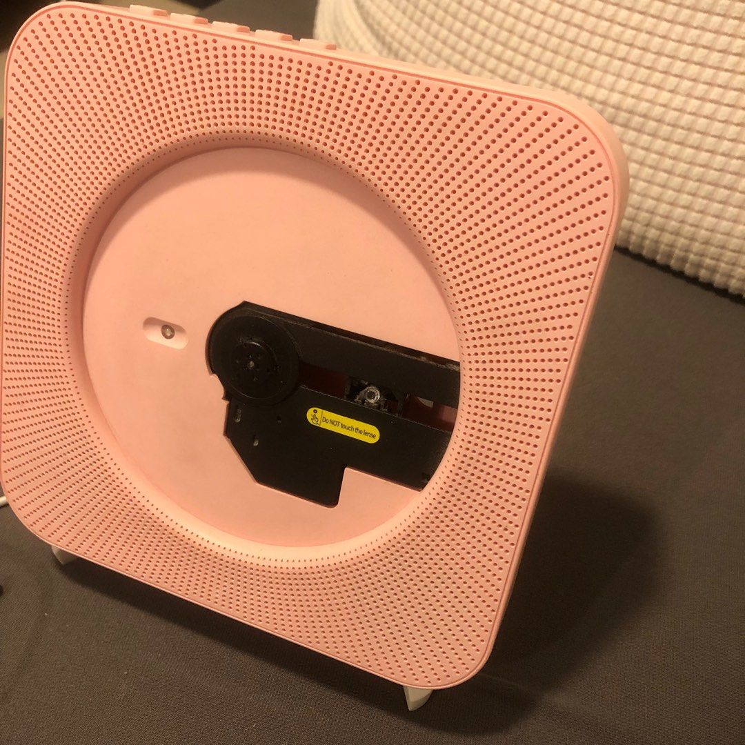 wall mounted aesthetic cd player (pink, with stand), Hobbies & Toys ...