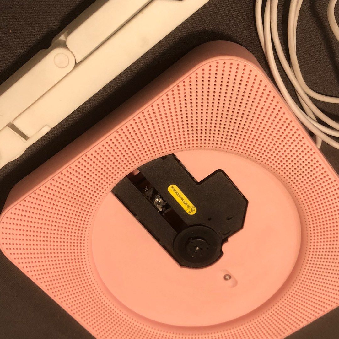 wall mounted aesthetic cd player (pink, with stand), Hobbies & Toys ...