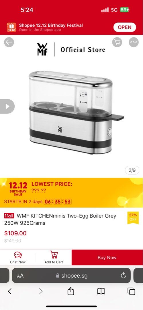 WMF Cromargan Egg Boiler, TV & Home Appliances, Kitchen Appliances ...