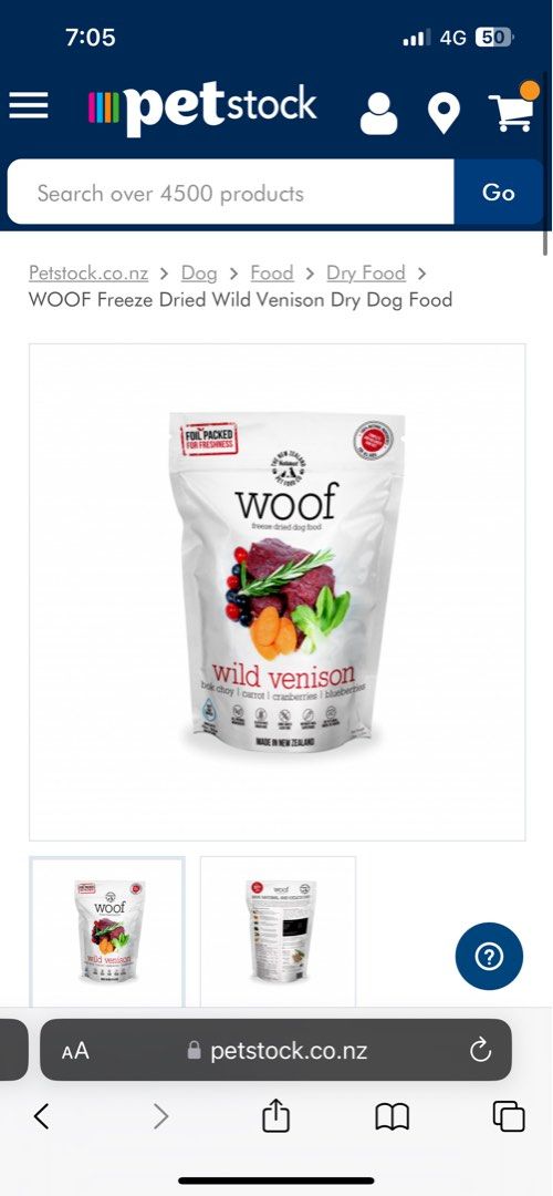 WOOF Wild Venison Recipe (1KG), Pet Supplies, Pet Food on Carousell
