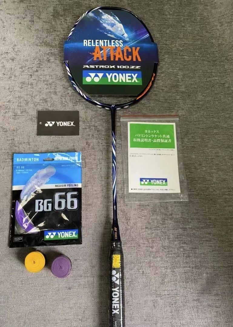 YONEX Sky Axe 100ZZ Tibetan Blue 4U Offensive Full Carbon Single racket ...