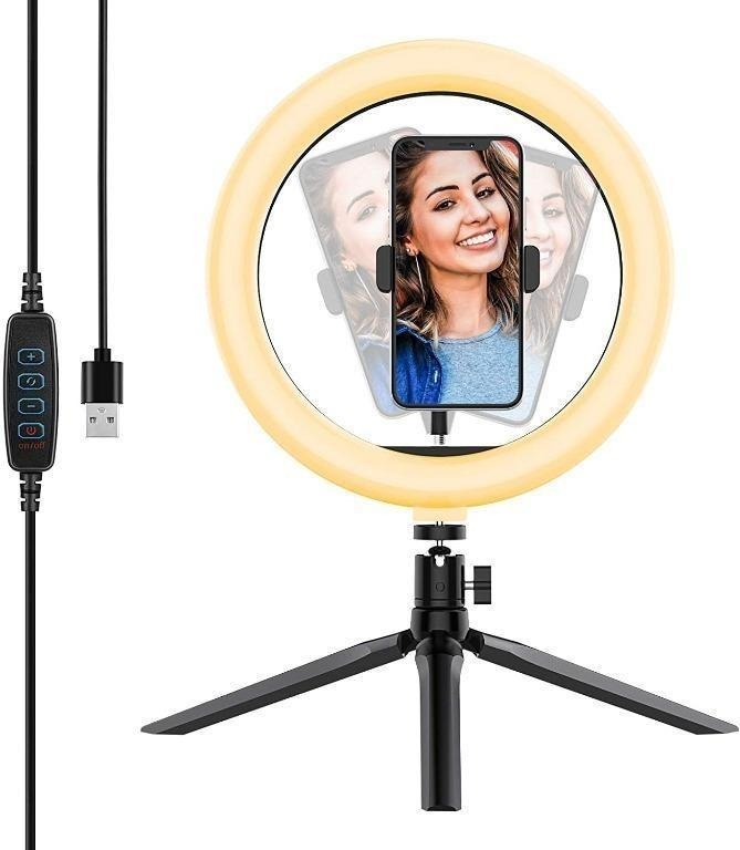 2804) Selfie & Makeup LED Ring Light - Yoozon Dimmable Ring Light Kit ...