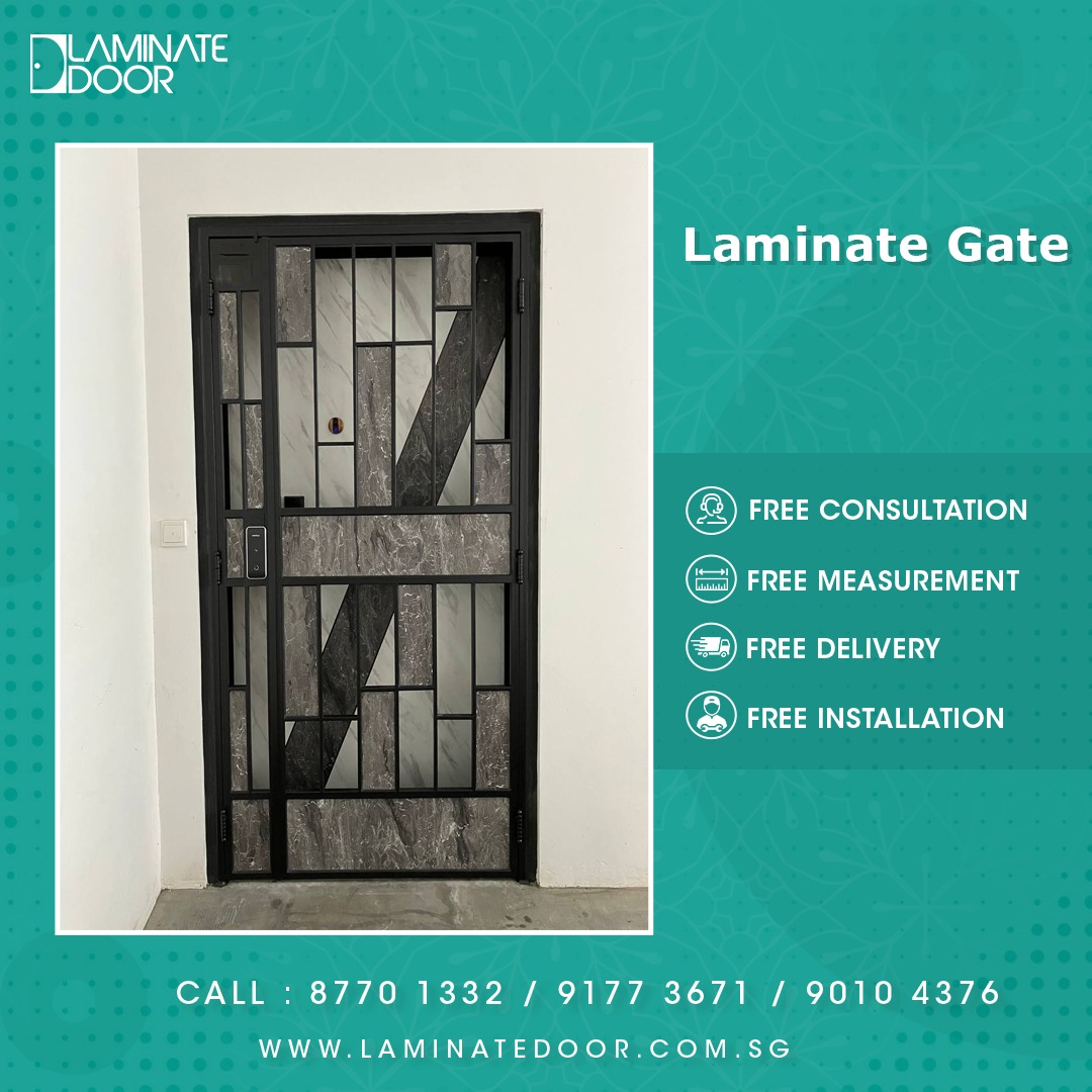 3x7ft Laminate Gate Design Install for HDB and Condo (Front Side Only ...