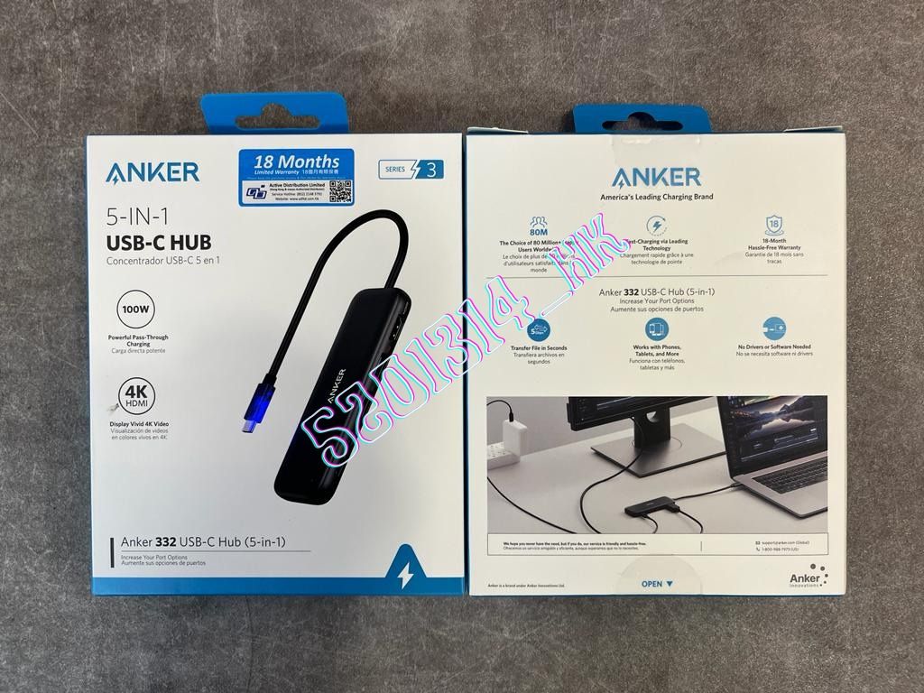 【全新行貨 門市現貨】Anker 332 USB-C Hub (5-in-1) 5合1 USB-C 集線器 A8355H11 A8355, 電腦＆科技, 電腦周邊及配件, 電腦線、轉接線及 ...