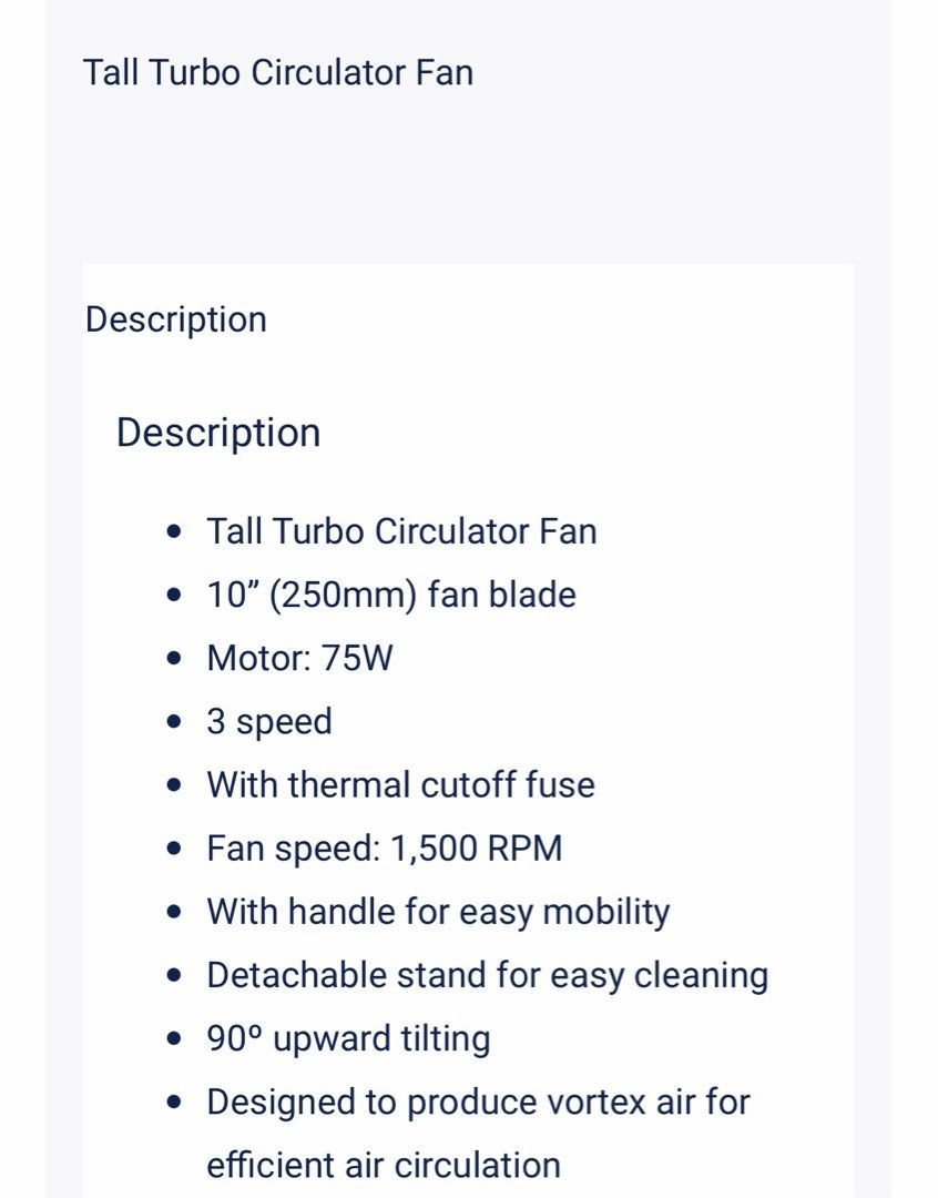 Asahi Turbo Circulator Fan, Furniture & Home Living, Lighting & Fans ...