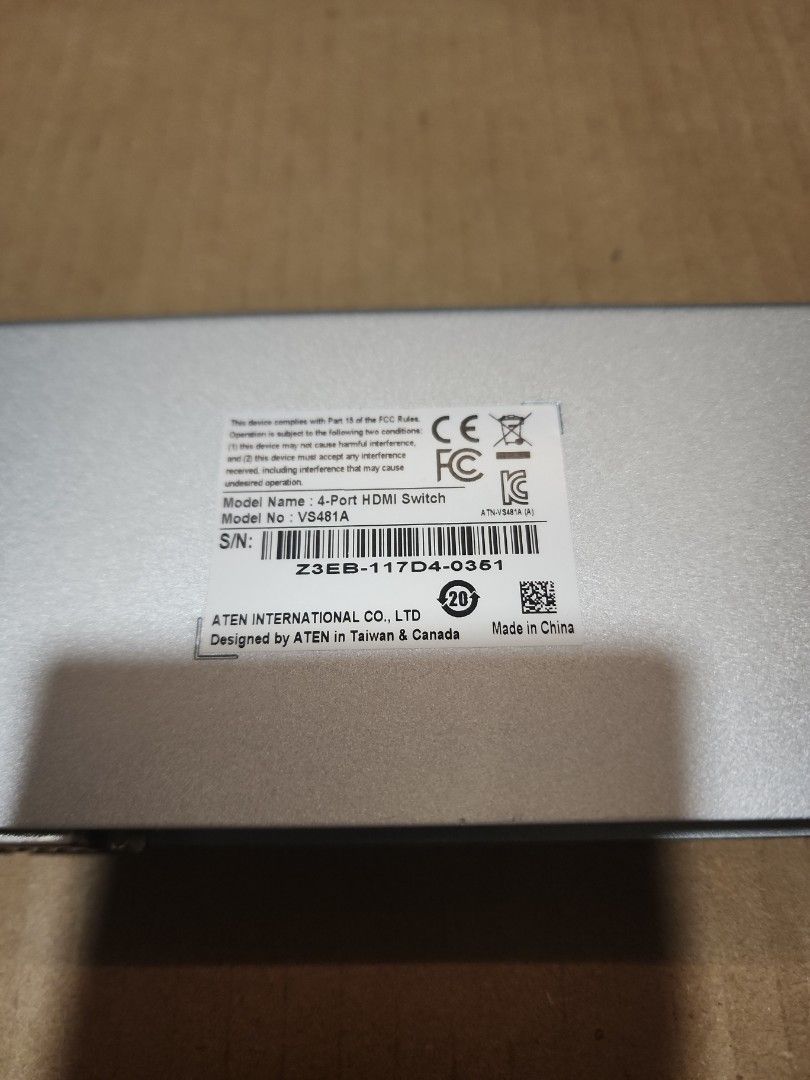 Aten Powered HDMI Switch VS481A, TV & Home Appliances, Electrical ...