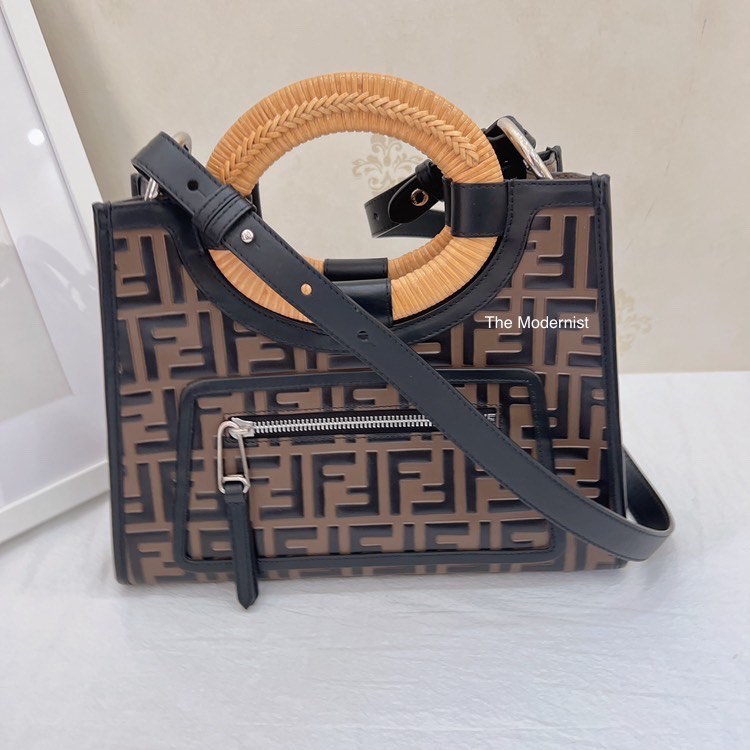 Authentic Fendi Small Runaway Tote Rattan Handle, Luxury, Bags ...