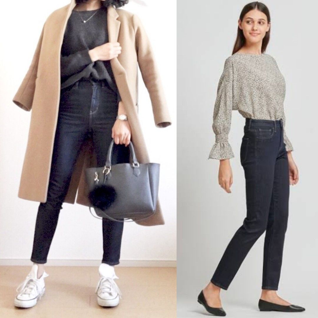 Authentic Uniqlo high rise ultra stretch skinny ankle jeans S, Fesyen ...