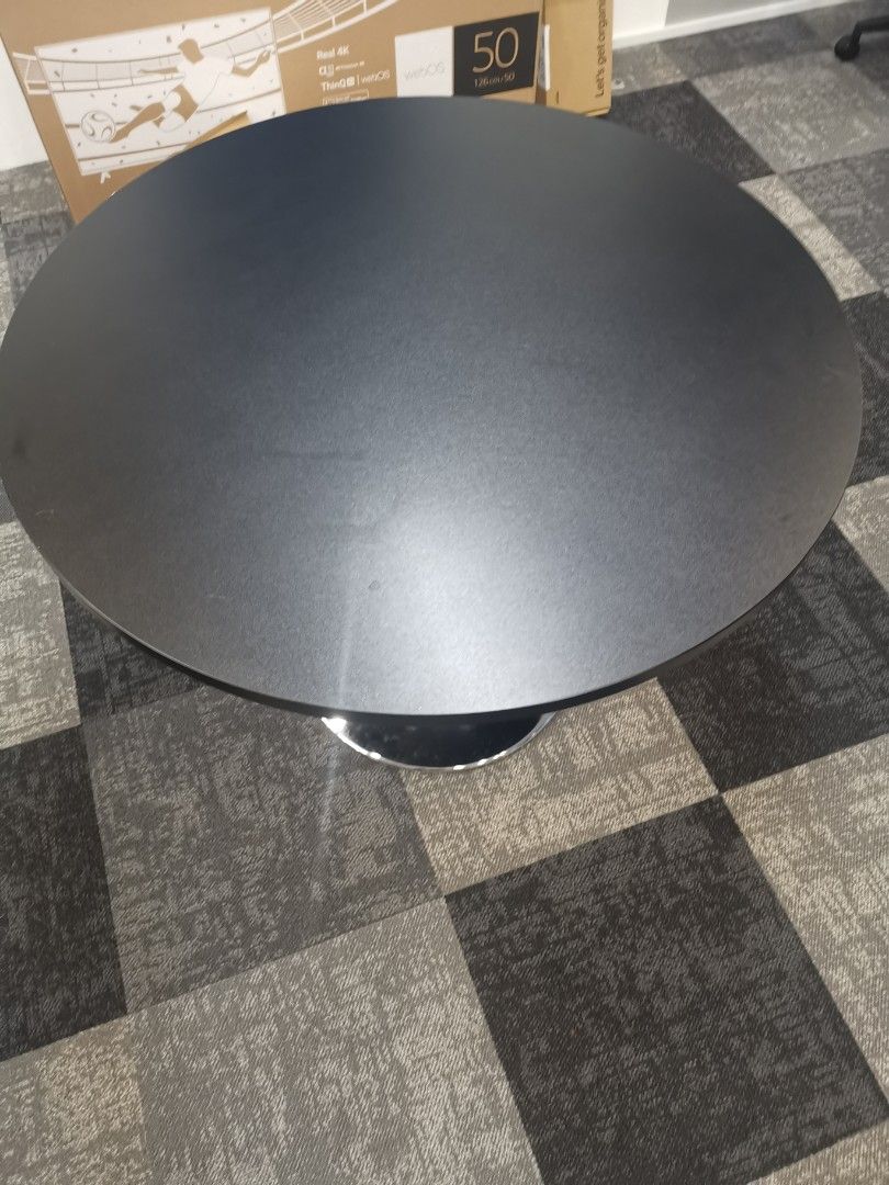 Beautiful Black Matt Round Meeting Table, Furniture & Home Living ...