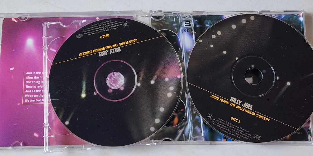 Billy Joel ~ 2000 Years The Millennium Concert ( MALAYSIA PRESS ) 2CD, Hobbies & Toys, Music ...