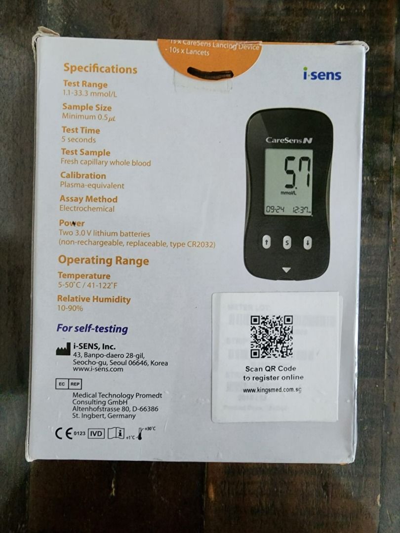Blood Glucose Monitoring System CaseSensN, Health & Nutrition, Health ...