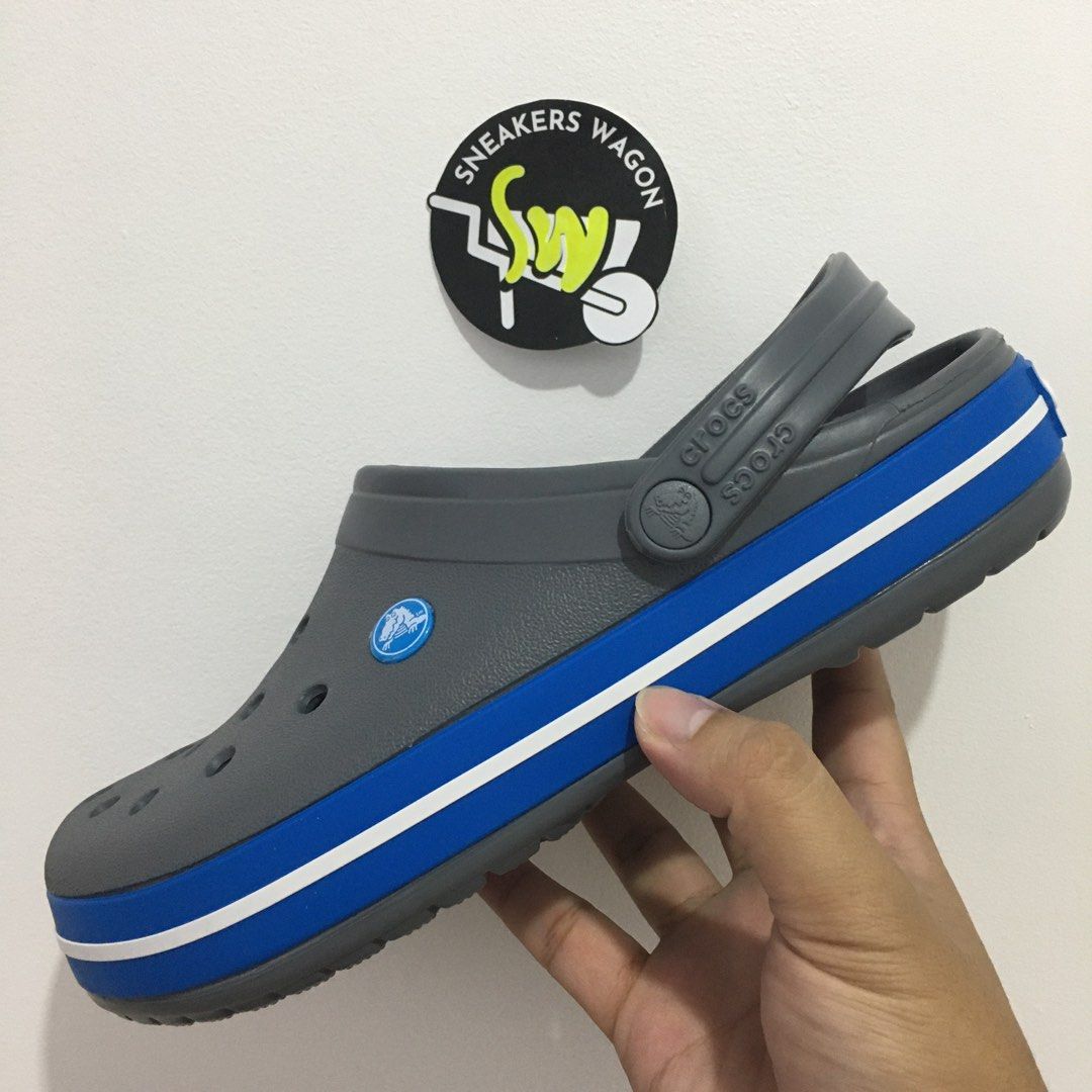 Brand New Crocs Crocband (Charcoal/Ocean)‼️, Men's Fashion, Footwear ...