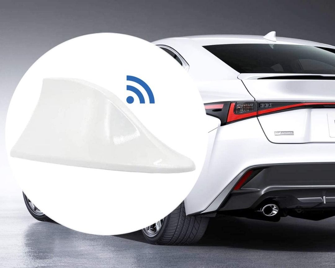 Car Aerial Shark Fin Antenna Cover AM FM Radio Signal Aerial Adhesive ...