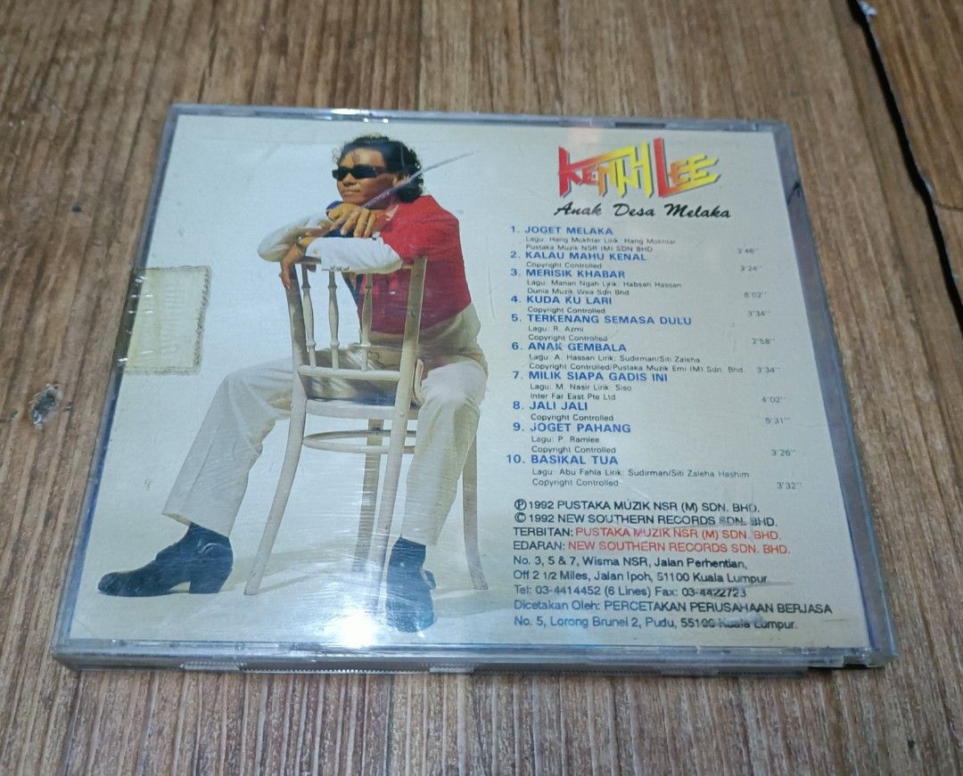 CD KENNY LEE @ 1992 PUSTAKA MUZIK NSR/NEW SOUTHERN RECORD SDN BHD ...