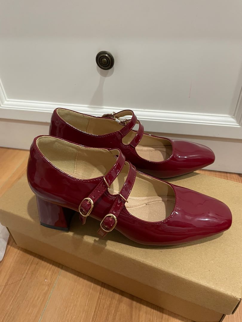 Cherry Red Mary Jane Womens Fashion Footwear Heels On Carousell